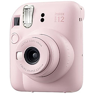 Fujifilm Instax Mini 12 Instant Film Camera (Blossom Pink) + Fuji Instax Mini Instant Film – 40 Sheets + Instant Camera Gift Bundle, compact