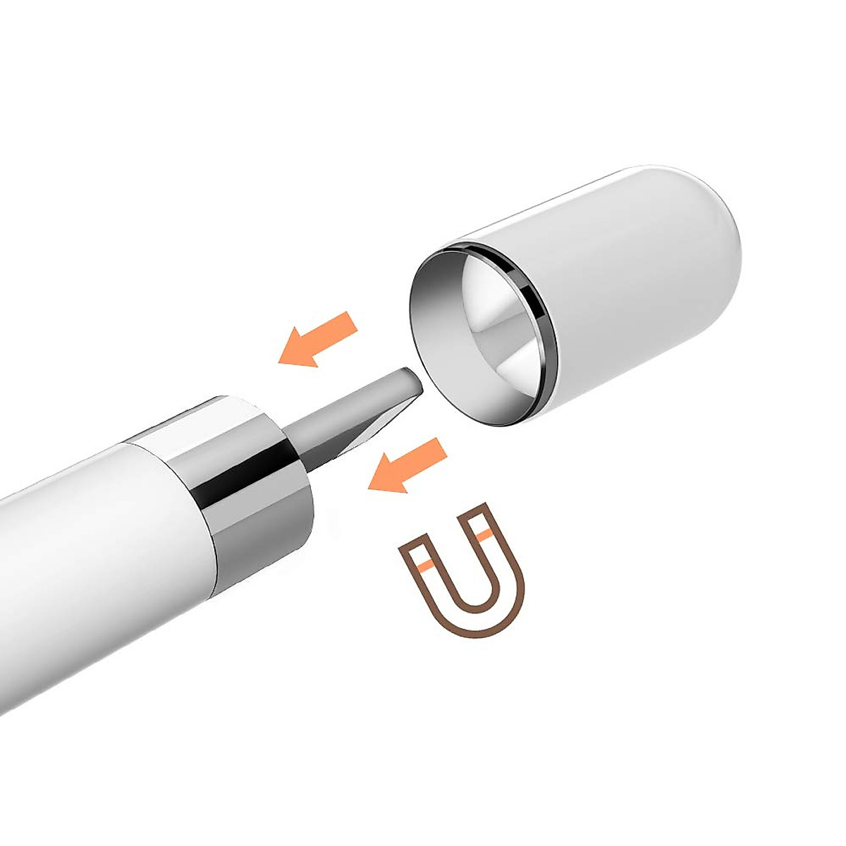 Jelanry Pencil Cap for Apple Pencil Magnetic Replacement Cap Stylus Protective Cover Caps for Apple Pencil 1st Generation iPad Pro Pen (2 Pack)