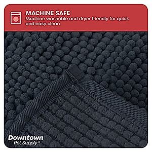 My Doggy Place - Microfiber Door Mat - Soft and Plush Pet Mat for Every Room of The House - Dirt and Water Absorbent Mat - Washer & Dryer Safe Non-Slip Mat - Charcoal - M - 31 x 20 in