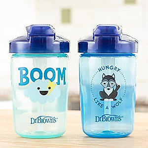 Dr. Brown’s Milestones Sippy Cup with Straw, Blue, 12oz, 2 Pack, 12m+