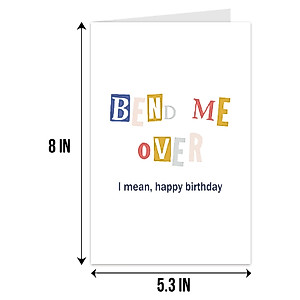 Qiliji Naughty Birthday Card for Husband Boyfriend, Funny Birthday Card for Him Her, Happy Birthday Card for Wife Girlfriend, Bend Me Over Card