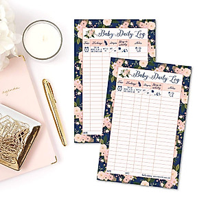 Newborn Baby Log Tracker Journal Book, Infant Daily Schedule, Feeding Food Sleep Naps Activity Diaper Change Monitor Notes For Babies, Mommy Nursing or Breastfeeding Record Tracking Chart 50 Sheet Pad