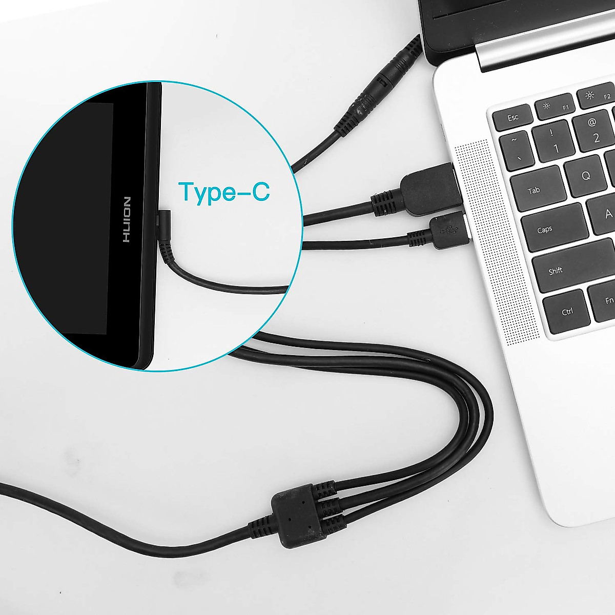 HUION 3-in-1 Cable for KAMVAS Pro 12/13/16 Graphics Drawing Monitor with HDMI, AC and USB Cables Included