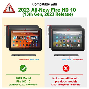 Fintie Shockproof Case for All-New Fire HD 10 Tablet (13th Generation 10.1", 2023 Release), [Tuatara] Rugged Unibody Hybrid Bumper Kickstand Cover with Built-in Screen Protector, Sage Green