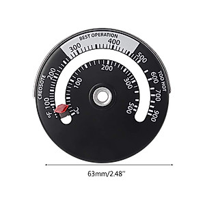 GUSENG Magnetic Stove Flue Pipe Fan Fireplace Thermometer Multi Fuel Efficiently Woodstove Woodburner Stove Pipe