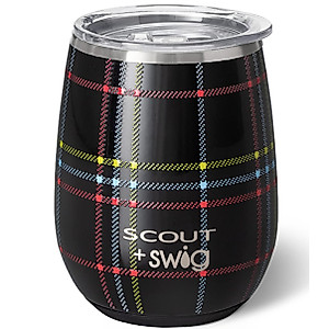 Swig Life + SCOUT 14oz Insulated Wine Tumbler with Lid | 40+ Pattern Options | Dishwasher Safe, Holds 2 Glasses, Stainless Steel Outdoor Wine Glass (Scoutlander)
