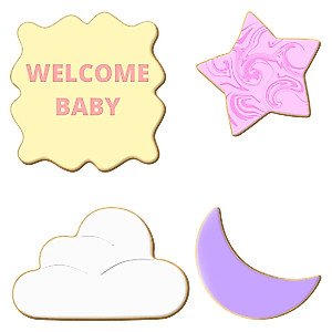 Foose Cookie Cutters Baby 4 Piece Set with Recipe Card, Made in USA