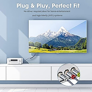 RIKSOIN 3.5mm to 3 RCA Audio Video Cable, 6.6FT/2M 3.5mm to 3-Male RCA Adapter Stereo AUX Cord AV Cable for MP3, Camcorders, Tablet, Speaker, Home Theater, DVD Player & More (Grey)