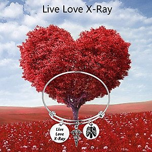FOTAP X-ray Tech Gift Live Love X-Ray Keychain Radiology Tech Graduation Gift Radiologic Technologist Gift (X-Ray Bracelet)…