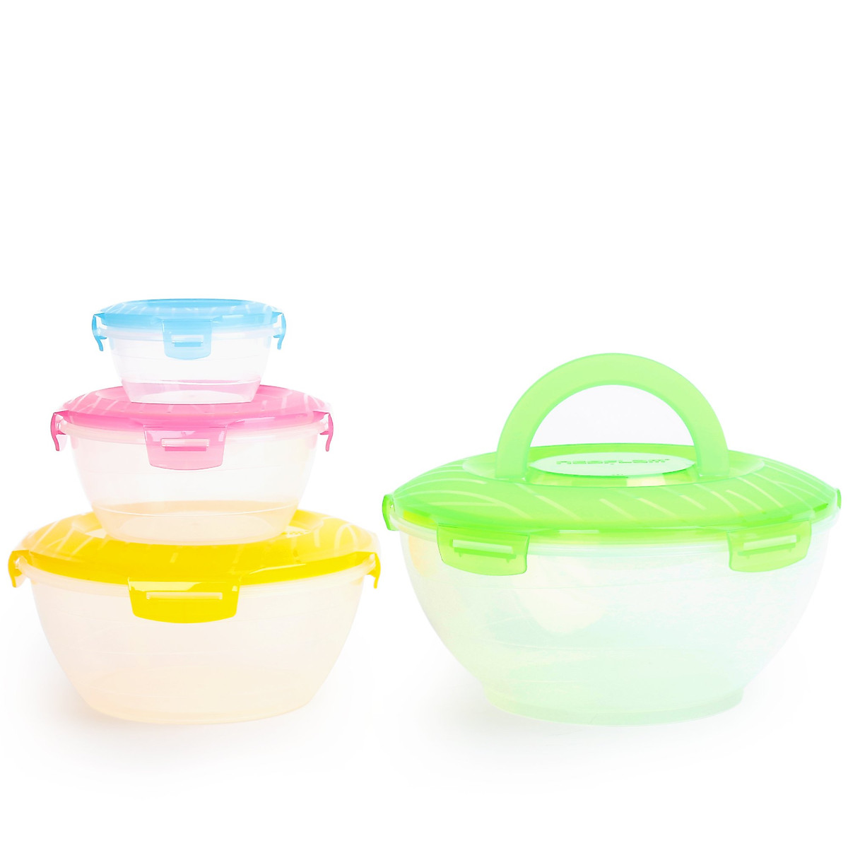 Neoflam Food Storage Plastic Bowls with Lid (8pc set)