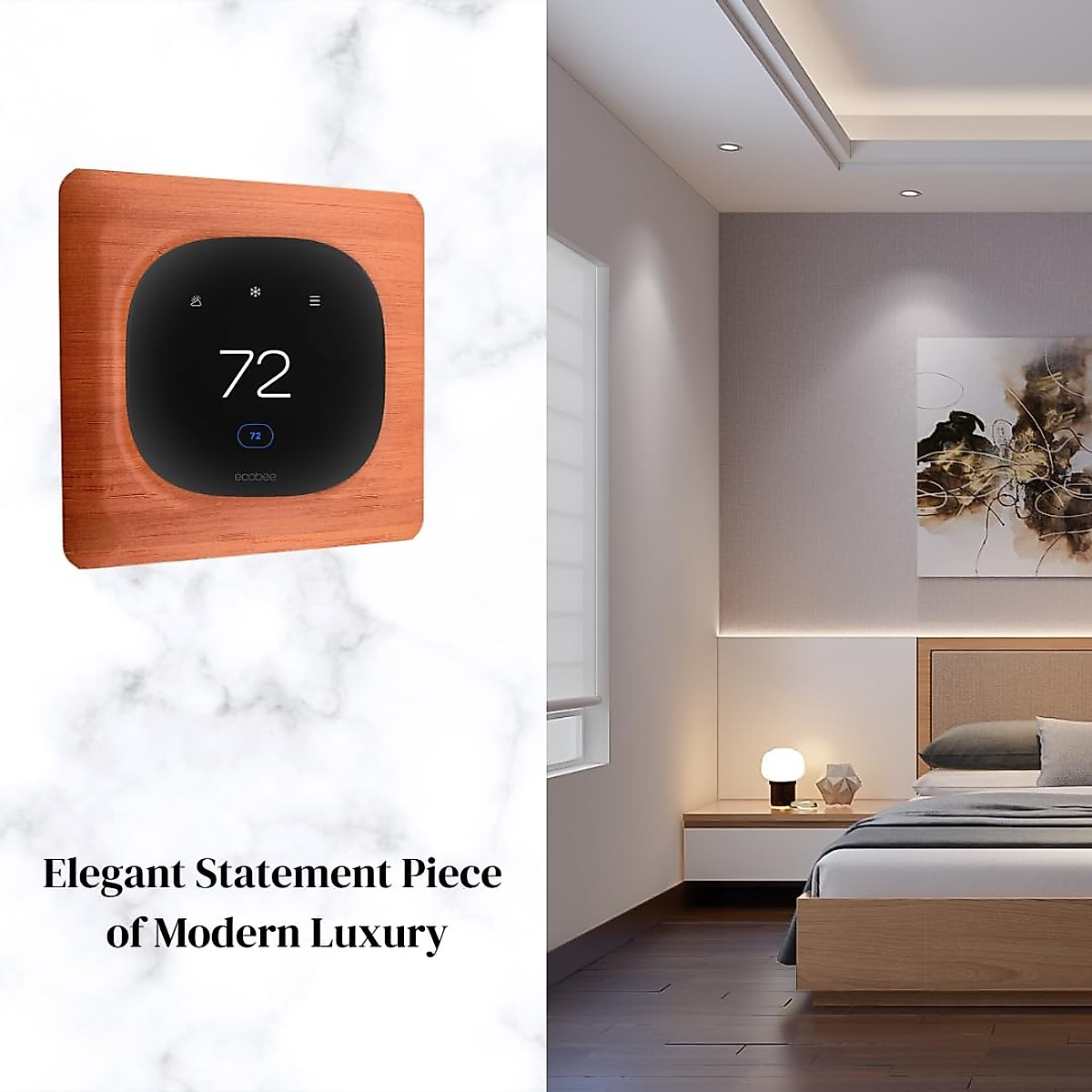 Rosewood Square Wall Plate for Ecobee Smart Thermostat Enhanced and Premium Cover Trim Backplate
