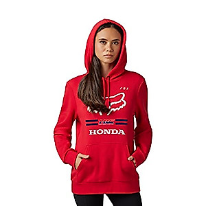 Fox Racing Women's Standard Fox X Honda Pullover Fleece Hoddie, Flame RED, Medium