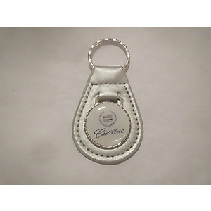 ELDORADO SEVILLE DEVILLE FLEETWOOD CALAIS ALLANTE LOGO LEATHER KEYCHAIN - SILVER