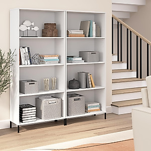 Bush Furniture Essence 4 Shelf Bookcase in White | Organizers and Shelves for Home Office Workspace, Living Room, Entryway, Bedroom, and Mudroom