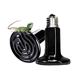 MaoTopCom Infrared Heat Lamp Bulb(2 Pack), 200W Ceramic Heat Emitters Brooder Coop Pet IR Lamp Bulb for Reptile Like Lizard, Tortoise so on, No Light, Black