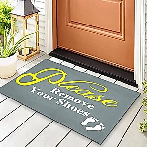 Eanpet Front Door Mat Funny Doormat Welcome Mats 2x3 FT Outdoor Indoor Entrance Doormat Rubber Thin Non Slip Rug Outside Waterproof Shoes Scraper Area Rug for Home Decor Bedroom Garden - Remove Shoes
