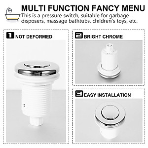 Cabilock 1 Pc Pneumatic Start Button Bath tub air Buttons Multipurpose Bathtub Garbage Disposal air on Off Push air Button Food Waste spa Silicone Gasket Child Fashion White