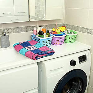 Plastic Organizing Storage Basket with Handles and Holes - Small Bin for Shower, Closet, Kitchen, Garden, Bathroom, Toys, Candy by Valenoks (Lilac)