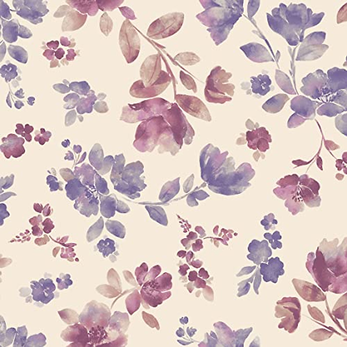 Texco Inc Flowers Poly Spandex Medium Floral Printed DTY Brushed Fabric/4 Way Stretch, Champagne Lavender 5 Yards