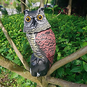 UOFEIVS Fake Owl Scarecrow Sculpture with 360° Rotating Head for Garden Yard Outdoor