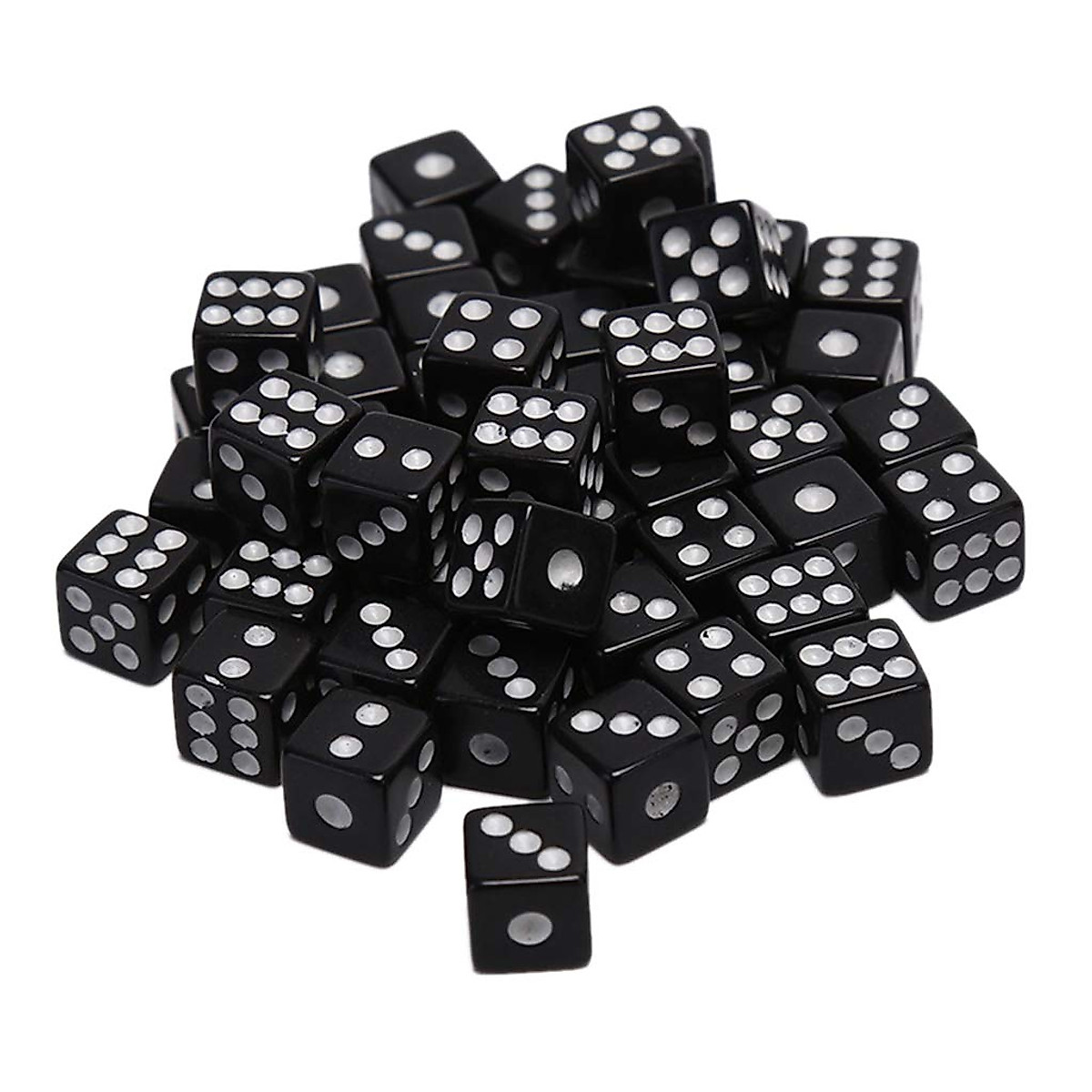 MONLEYTA 100 Pieces 8mm Acrylic Dice Gaming Dice Standard Six Sided Decider Board Game Dice Black