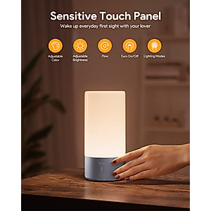 LED Table Lamp, 3-Levels Dimmable Touch Lamp, 16 Millions RGB Color Changing Desk Lamp for Home / Office(Sliver)
