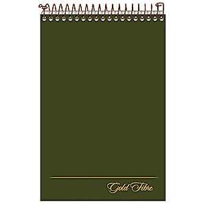 Ampad Gold Fibre Steno Book, 6" x 9", Gregg Rule, Green Cover, 100 Sheets (20-806R)