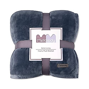 Mellowdy Extra Thick Hearty Plush Flannel Blanket (Dark Grey, 90x90) - 500GSM Queen Size Warm Blanket for Winter, Fall | Soft, Fluffy, Cuddly, Perfect for Bed, Oversized Throw for Couch, Sofa
