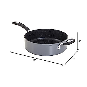 Ozeri All-In- One Stone Saucepan and Cooking Pot 100% APEO, GenX, PFBS, PFOS, PFOA, NMP and NEP-Free German-Made Coating, 5 L (5.3 Quart), Granite Gray