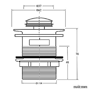 Drain with Overflow Bathroom Basin Sink Sink Drain Plugs Kitchen Sink Strainer Shower Drain Stopper Bathtub