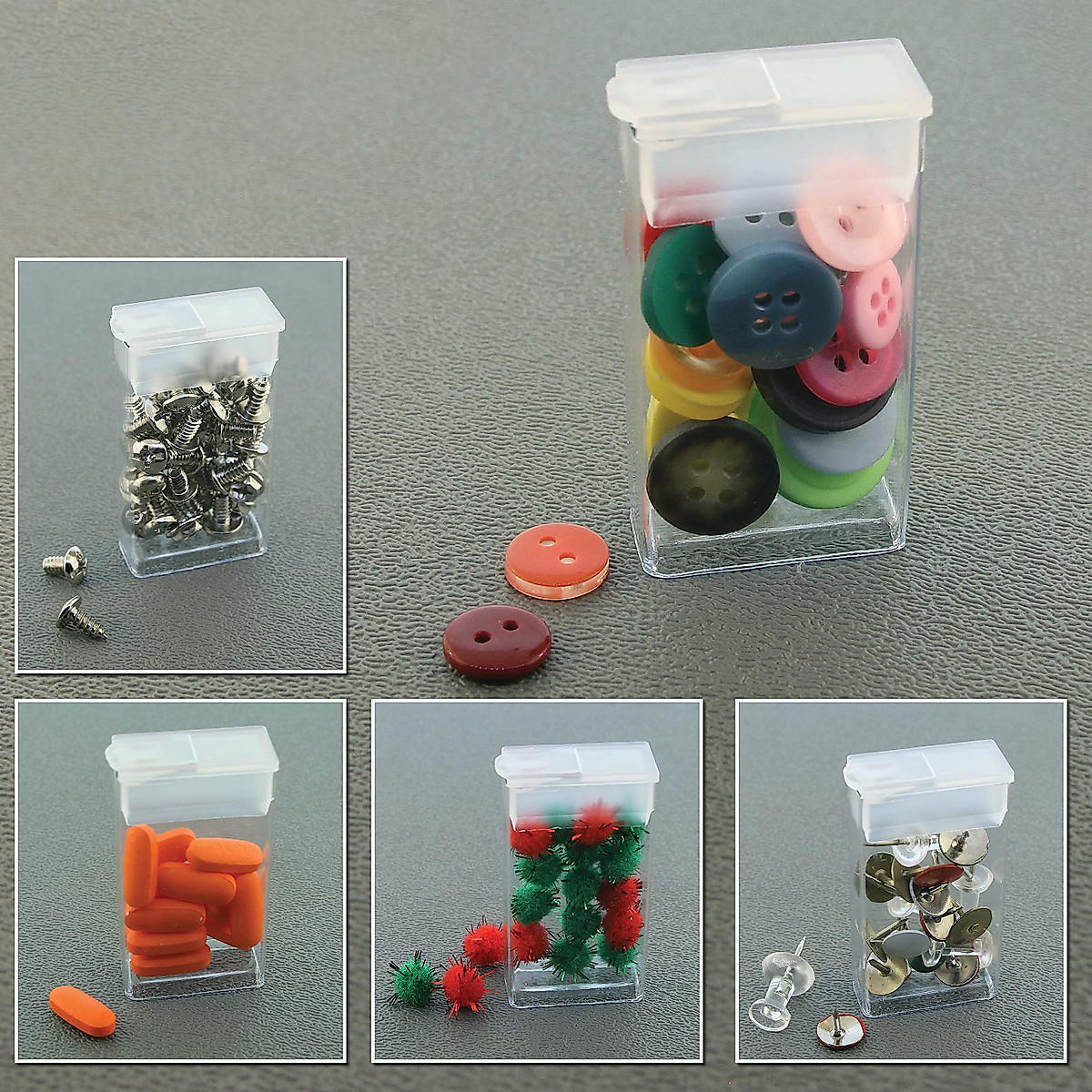 The Beadsmith Clear Plastic Boxes - Rectangle with a Flip Top Cap - 7/16” x 1” x 1-1/2” - Use for Beads, Bath Salts, Wedding & Party Favors, Home or Office Storage - Bag of 100