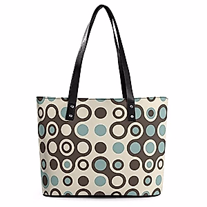 Womens Handbag Dots Pattern Leather Tote Bag Top Handle Satchel Bags For Lady