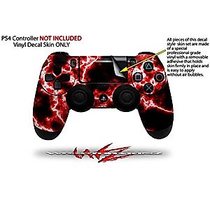 WraptorSkinz Skin Compatible with Sony PS4 Dualshock Controller PlayStation 4 Original Slim and Pro Electrify Red (Controller NOT Included)