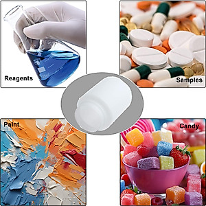 Sscon 3Pcs 250ml Plastic Wide Mouth Laboratory Reagent Bottles Sample Sealing Bottles