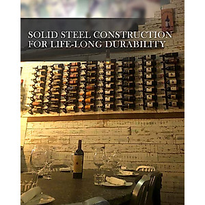 di prima usa Wall Mount Wine Rack - Holds 8 Bottles with Elegance & Durability - Italian Inspired Wall Mount Wine Rack & Robust Steel Construction