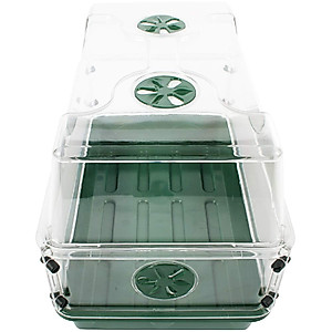 EarlyGrow 93763 Medium Seed and Herb Domed Propagator with Vented Side Height Extension, Green