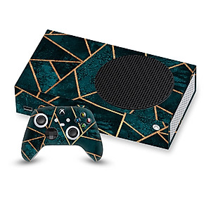 Head Case Designs Officially Licensed Elisabeth Fredriksson Deep Teal Stone Art Mix Vinyl Sticker Gaming Skin Decal Cover Compatible With Xbox Series S Console and Controller Bundle