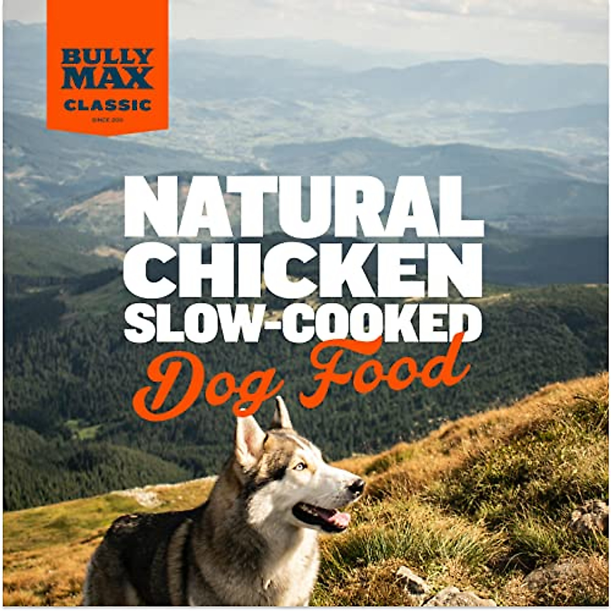 Bully Max Classic Fresh Catch Chicken, Rice & Fish Recipe - Slow-Cooked, Nutritious Puppy & Dog Food, Large Kibble Wholesome Dog Food, Natural Dog Food w/Added Vitamins, Minerals, & Nutrients, 12 lbs