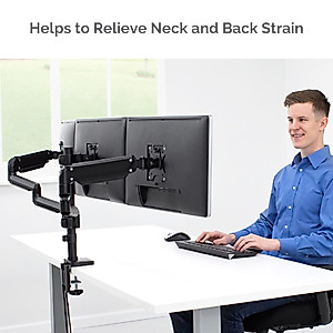 Fellowes Platinum Series Triple Monitor Arm for 27-Inch Monitors, Full Motion, 360° Rotation, VESA Mount with Grommet or Clamp, USB Ports, Ergonomic, Black, 8042601