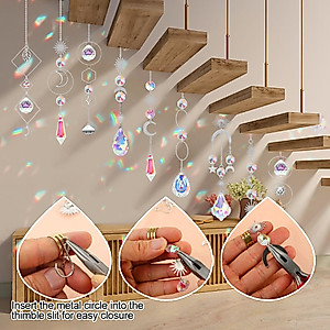HYBEADS 200 Pcs DIY Suncatcher Making Kits for Adults Crystal Sun Catchers Crafts with Hooks Chains Pendants Rainbow Maker for Window Hanging Prism Indoor Outdoor Garden Xmas Wedding Party Decor
