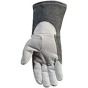 Caiman Premium Split Deerskin TIG Welding Gloves, 4-inch Cuff, Unlined, Kevlar, Kontour, Gray, X-Large (1864-6)