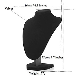 Comelyjewel 2pcs/pack 21cm Black Velvet Necklace Small Holder Stand Display Stands Mannequin Bust Jewelry Organizer Displays For Shop Event Shows
