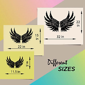 Wall Vinyl Decal Home Decor Art Sticker Pair of Angel or Eagle Wings Kids Bedroom Living Room Removable Stylish Mural Unique Design 2101