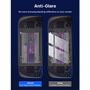 JSAUX 2-Pack Anti Glare Screen Protector for Steam Deck, 9H Hardness Matte Tempered Glass with Guiding Frame, Scratch Resistant, Comes with Toolkits