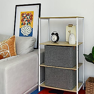 GRANNY SAYS Bundle of 2-Pack Fabric Storage Bins & 2-Pack Rectangle Storage Bins with Metal Frame