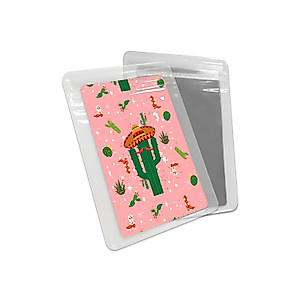 Green Cactus Small Compact Mirror for Purse, Tropical Western Cowboy Pink Travel Makeup Mirror for Women Men, Rectangular Handheld Compact Pocket Mirror 1 PCS