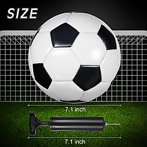 Deekin 6 Pcs Soccer Ball Bulk with Pump Teamwork Outdoor Sport Soccer Ball Bulk Game Training Soccer Ball for School Sport Teen Adult Child(Size 3,Black)