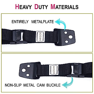 Furniture Anchors for Baby Proofing, Anti-tip TV Straps Safety, All Metal Parts, 4 Pack - Black