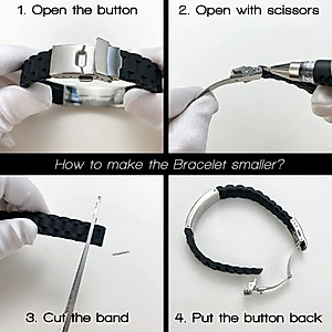 XUANPAI Personalized Custom Message Silicone Stainless Steel ID Tag Wristband Bangle,Adjustable Bracelet (Grey-Engraving)