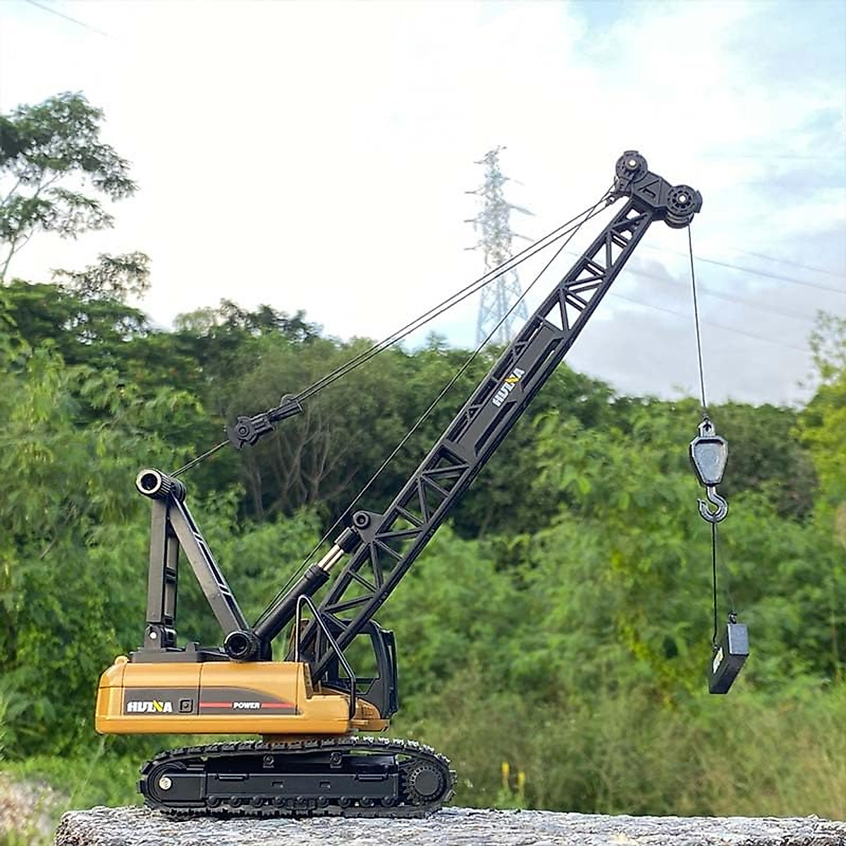 Gemini&Genius Crawler Crane Construction Vehicle Toy Dragline Heavy Duty 1/50 Crane Work Car, Engineering Truck, Site Sandbox Car Toy, Collectible or Decoration for Kids